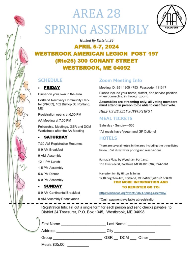 Home - Maine AA Area 28